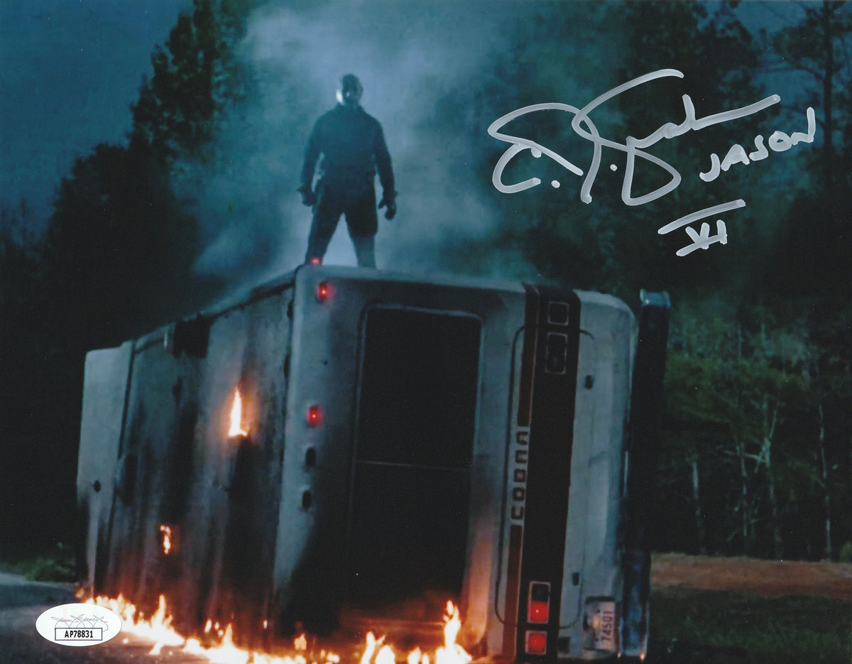 Friday The 13th CJ Graham signed Jason Voorhees 8x10 JSA – DOTD Dist.