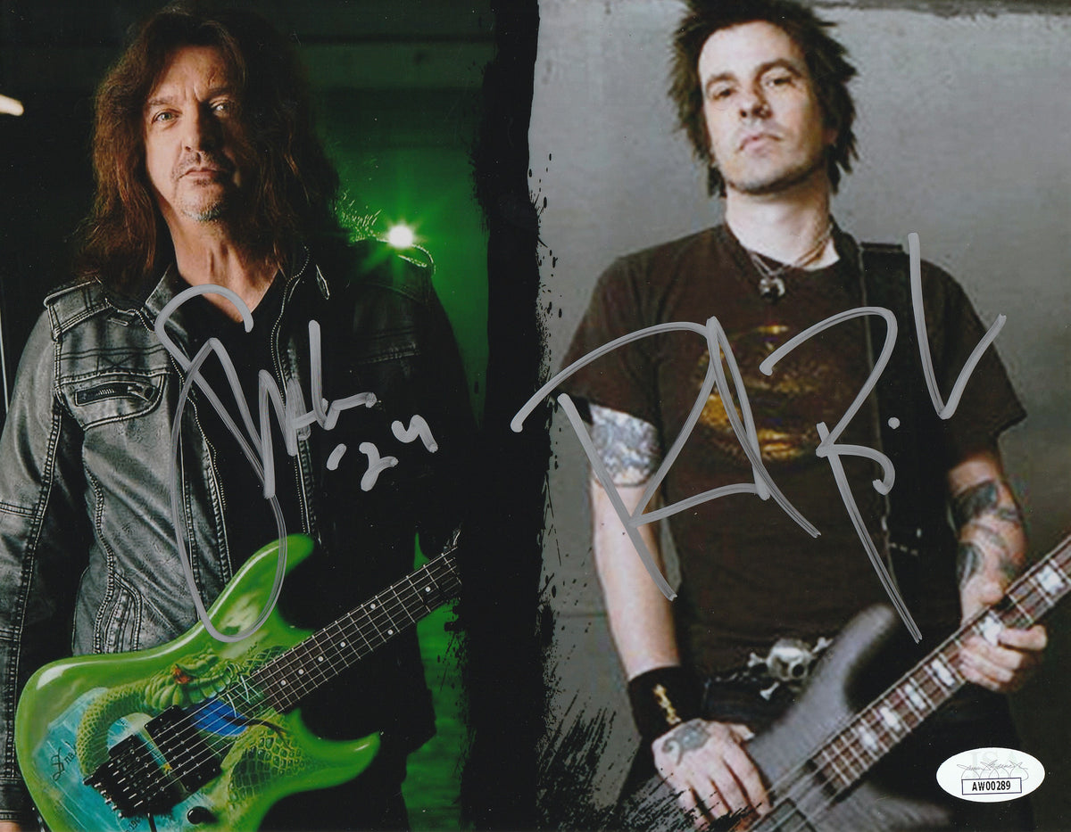 Skid Row signed 8x10 Snake Sabo and Rachel Bolan JSA – DOTD Dist.