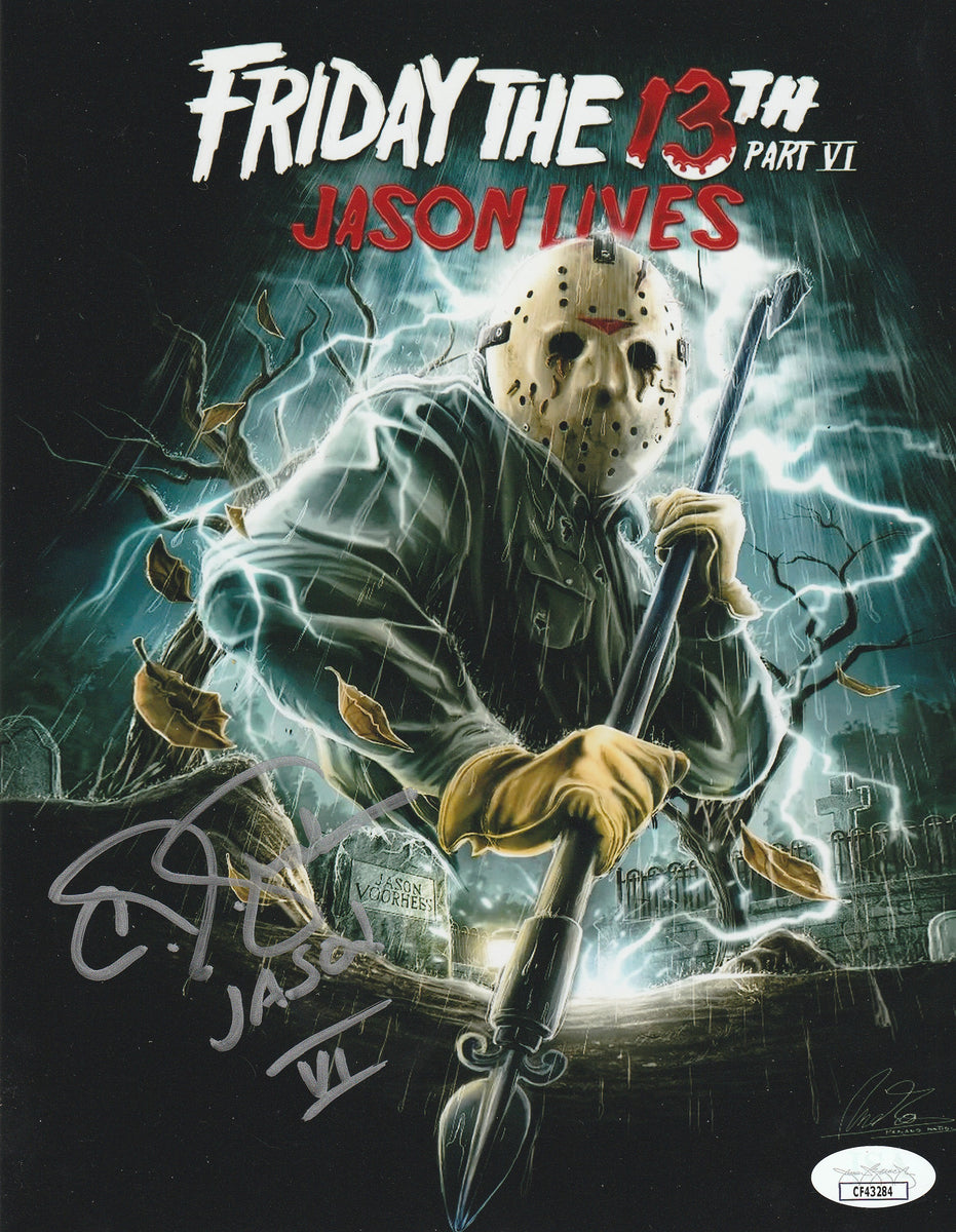 Friday The 13th CJ Graham signed Jason Voorhees 8x10 JSA – DOTD Dist.