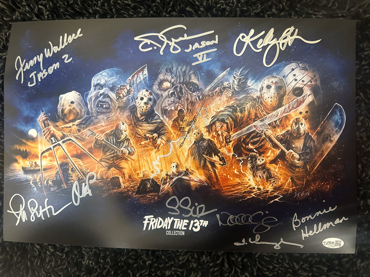 Friday The 13th sighed 11x17 poster signed by 9 JSA – DOTD Dist.