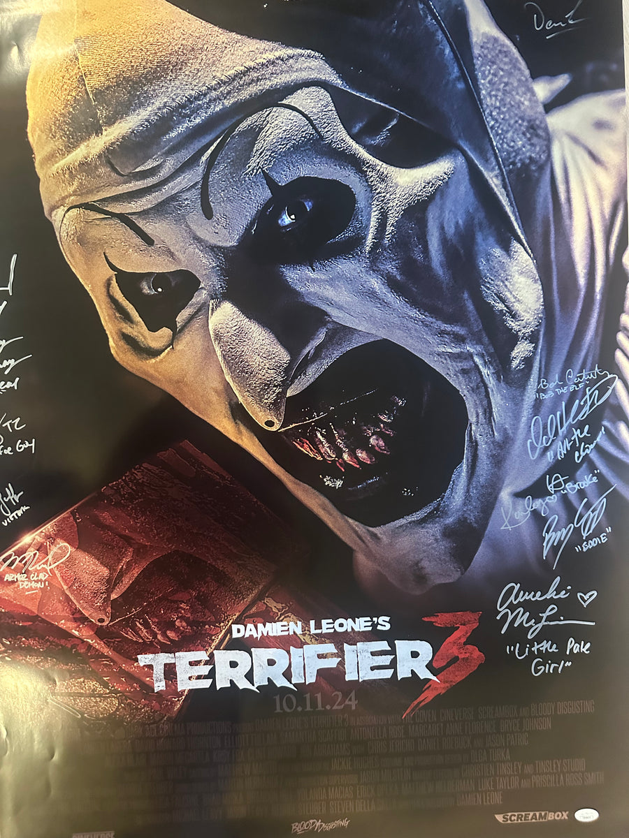 Terrifier 27x39 poster signed by 13 JSA original double sided – DOTD Dist.