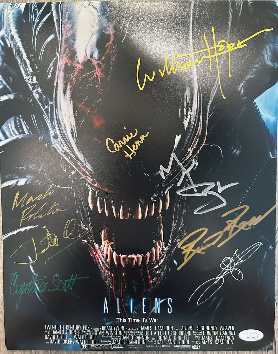 Aliens cast signed 11x14 poster JSA sticker signed by 8 – DOTD Dist.