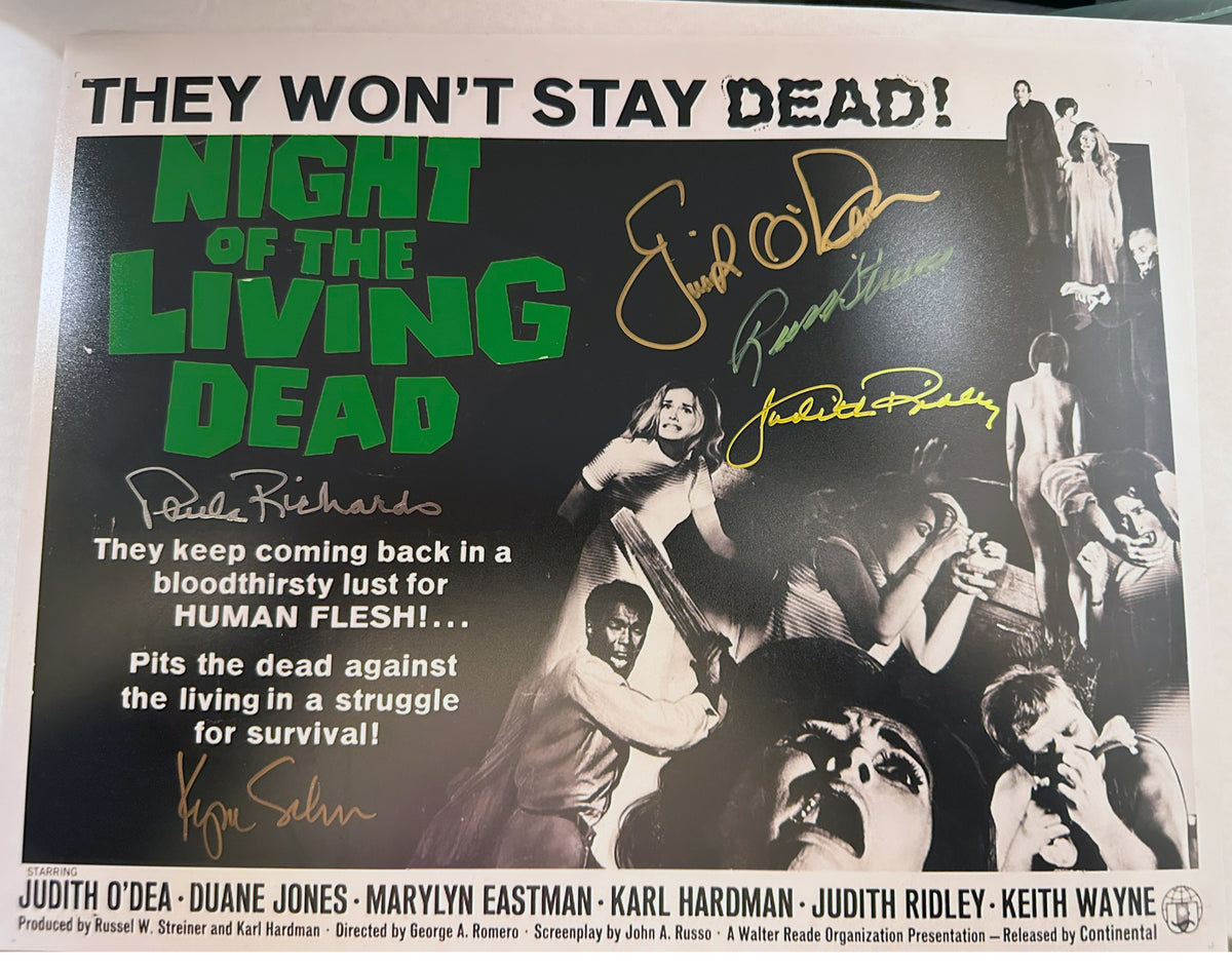 Night Of The Living Dead signed 11x14 poster Signed by 5 – DOTD Dist.