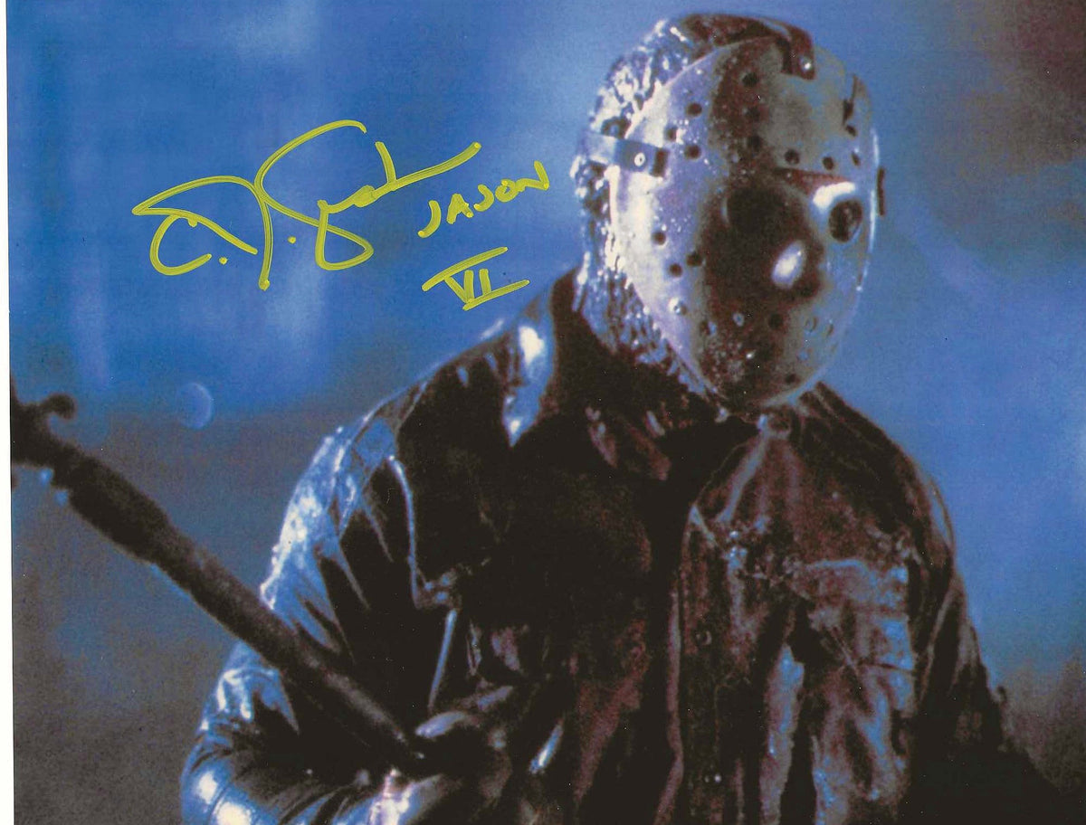 Friday The 13th CJ Graham signed Jason Voorhees 8x10 – DOTD Dist.