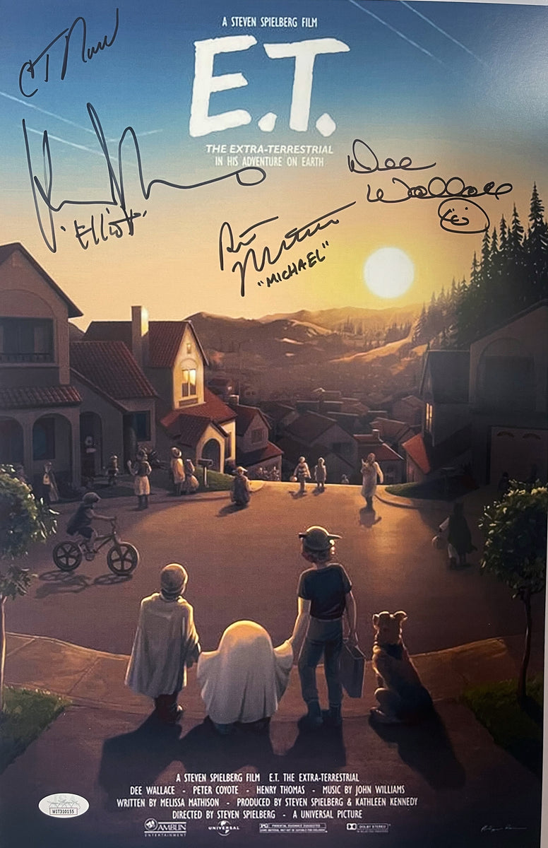 E.T. the Extra-Terrestrial signed 11x17 signed by 4 – DOTD Dist.