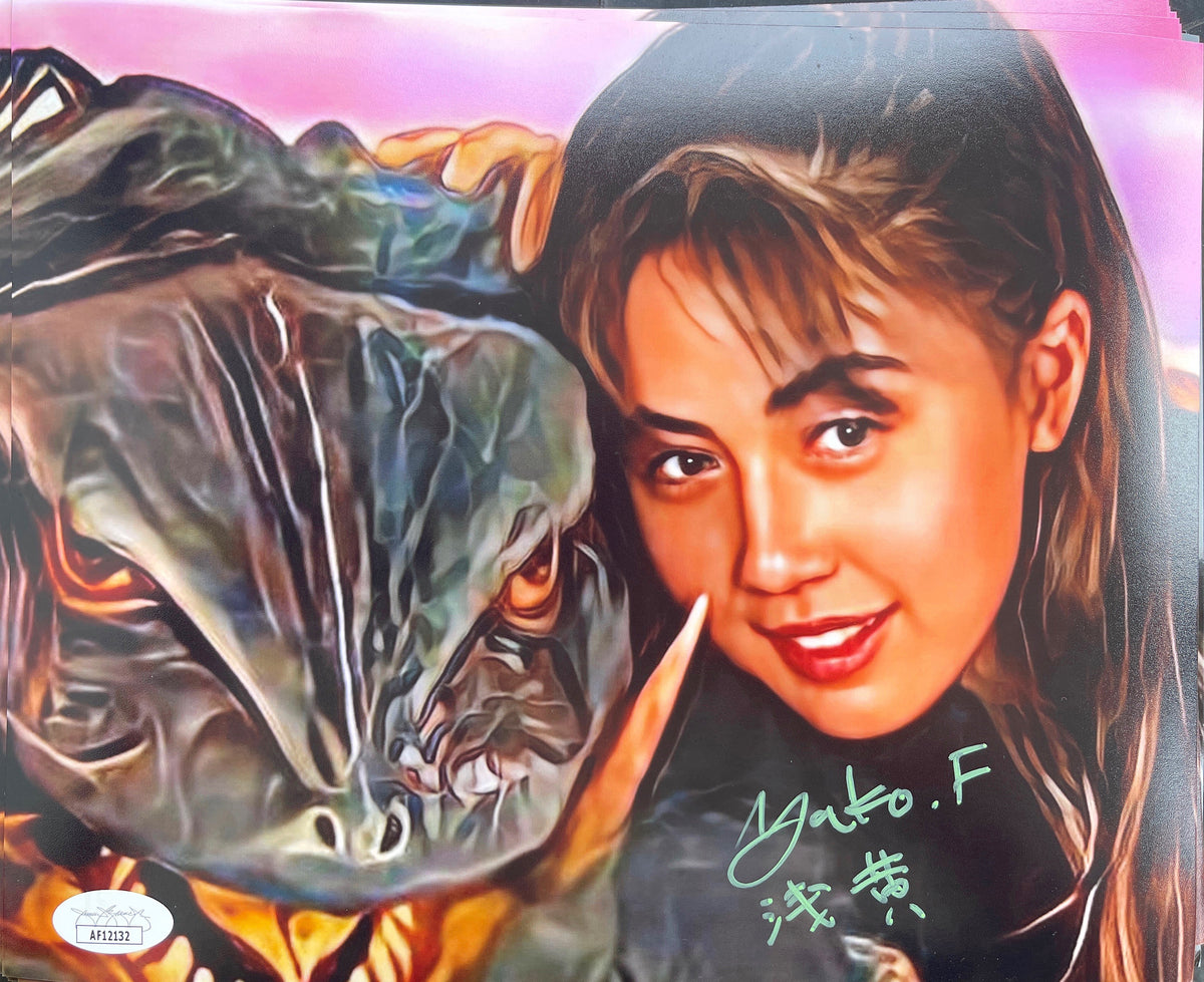 Ayako Fujitani signed Gamera 8x10 JSA COA – DOTD Dist.