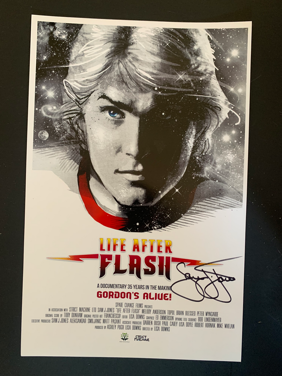 Flash Gordon Sam Jones signed 11x17 poster – DOTD Dist.