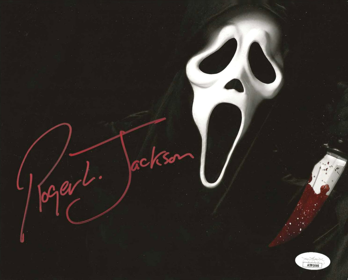 Scream Roger Jackson signed Ghostface 8x10 – DOTD Dist.